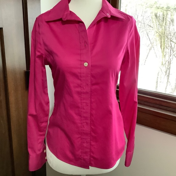 Banana Republic | Tops | Nwot Banana Republic P Fitted Bright Pink ...